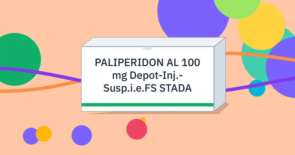 Symbolbild: Packung mit der Aufschrift PALIPERIDON AL 100 mg Depot-Inj.-Susp.i.e.FS STADA (PZN 19115556) – Verfügbarkeit und Bezug in Apotheken in Frankfurt am Main