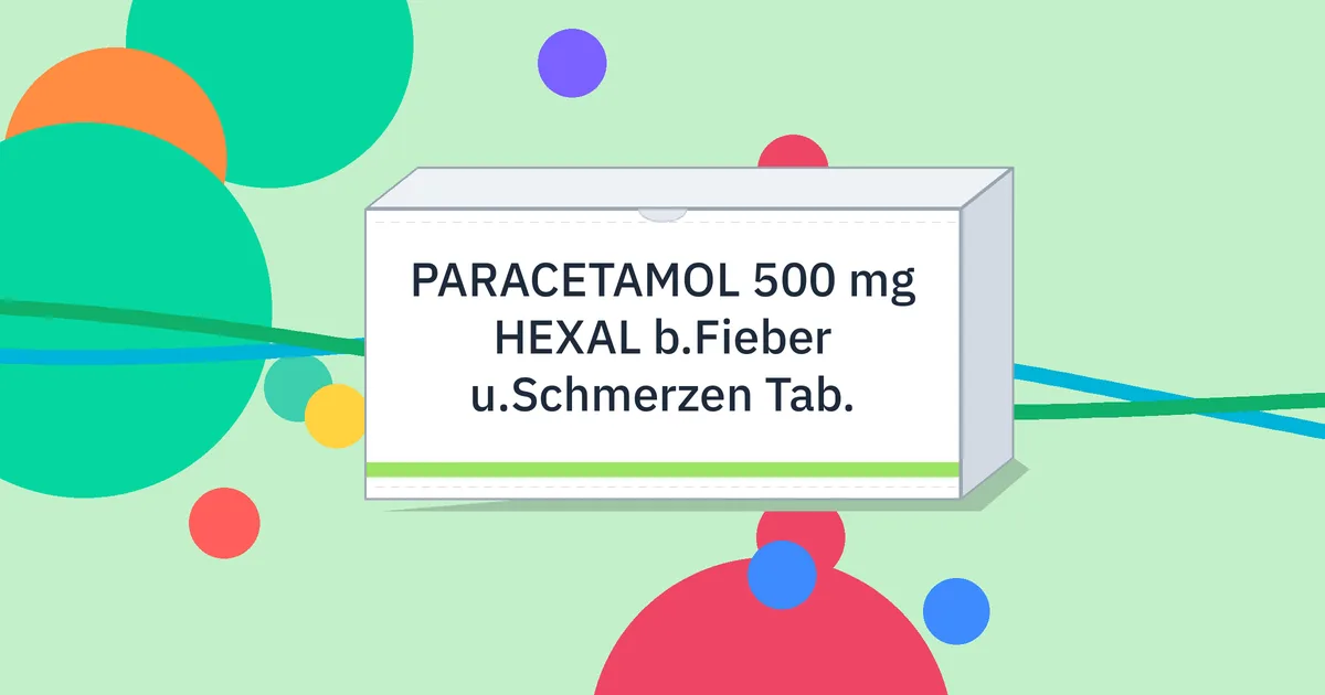Symbolbild: Packung mit der Aufschrift PARACETAMOL 500 mg HEXAL b.Fieber u.Schmerzen Tab. (PZN 03485558) – Verfügbarkeit und Bezug in Apotheken in Frankfurt am Main