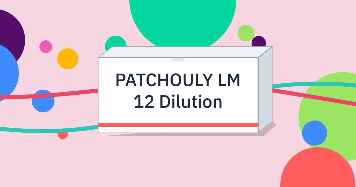 Symbolbild: Packung mit der Aufschrift PATCHOULY LM 12 Dilution (PZN 13632782) – Verfügbarkeit und Bezug in Apotheken in Frankfurt am Main