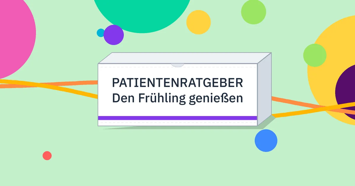 Symbolbild: Packung mit der Aufschrift PATIENTENRATGEBER Den Frühling genießen (PZN 10309543) – Verfügbarkeit und Bezug in Apotheken in Frankfurt am Main