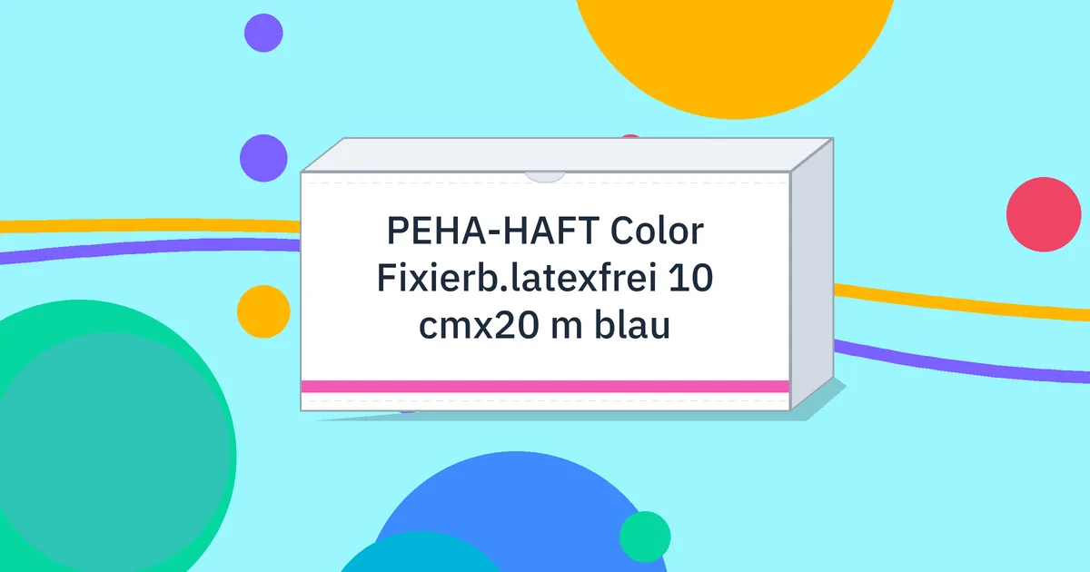 Symbolbild: Packung mit der Aufschrift PEHA-HAFT Color Fixierb.latexfrei 10 cmx20 m blau (PZN 12892618) – Verfügbarkeit und Bezug in Apotheken in Frankfurt am Main