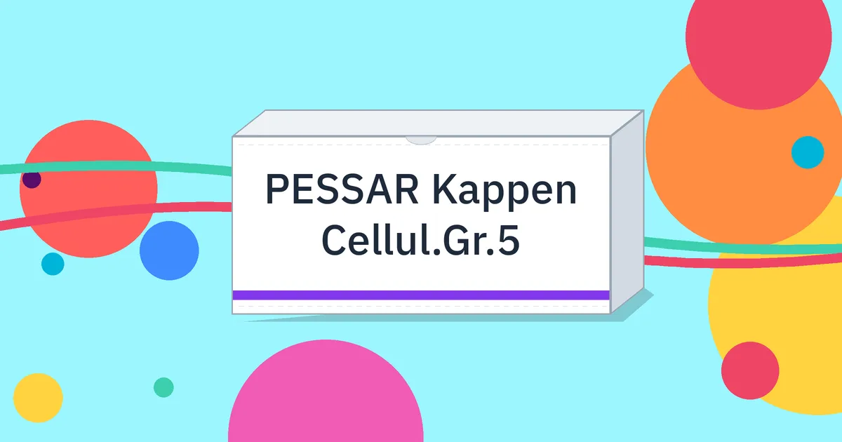 Symbolbild: Packung mit der Aufschrift PESSAR Kappen Cellul.Gr.5 (PZN 01734514) – Verfügbarkeit und Bezug in Apotheken in Frankfurt am Main