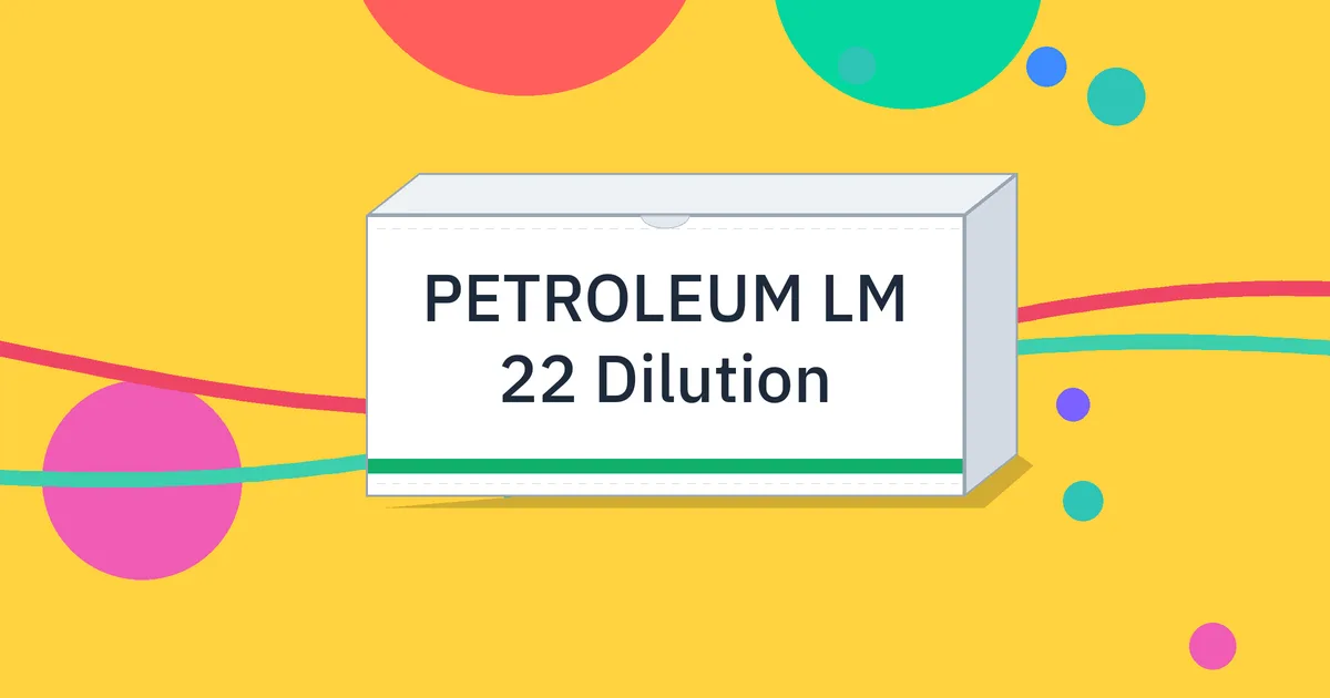 Symbolbild: Packung mit der Aufschrift PETROLEUM LM 22 Dilution (PZN 12977792) – Verfügbarkeit und Bezug in Apotheken in Frankfurt am Main