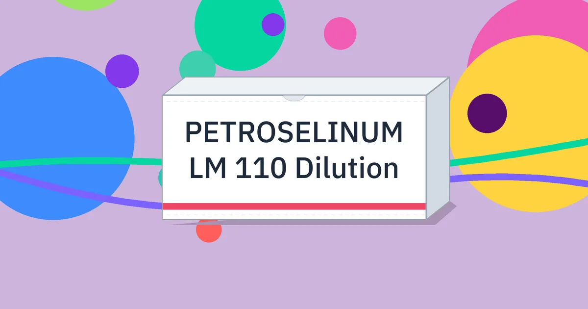 Symbolbild: Packung mit der Aufschrift PETROSELINUM LM 110 Dilution (PZN 13636314) – Verfügbarkeit und Bezug in Apotheken in Frankfurt am Main