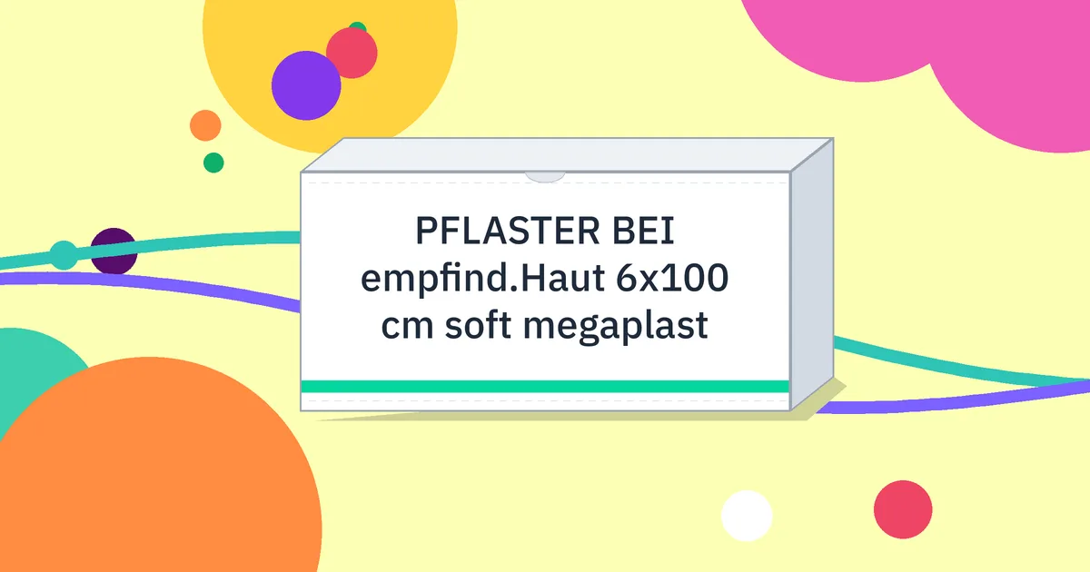 Symbolbild: Packung mit der Aufschrift PFLASTER BEI empfind.Haut 6x100 cm soft megaplast (PZN 16501342) – Verfügbarkeit und Bezug in Apotheken in Frankfurt am Main