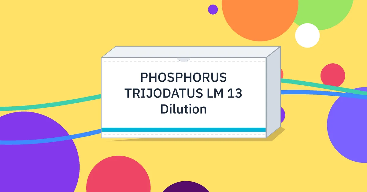 Symbolbild: Packung mit der Aufschrift PHOSPHORUS TRIJODATUS LM 13 Dilution (PZN 13034880) – Verfügbarkeit und Bezug in Apotheken in Frankfurt am Main