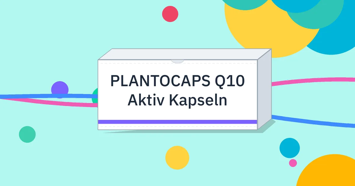 Symbolbild: Packung mit der Aufschrift PLANTOCAPS Q10 Aktiv Kapseln (PZN 20943778) – Verfügbarkeit und Bezug in Apotheken in Frankfurt am Main