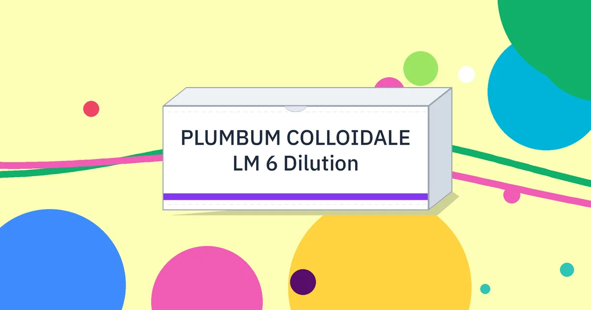 Symbolbild: Packung mit der Aufschrift PLUMBUM COLLOIDALE LM 6 Dilution (PZN 13040142) – Verfügbarkeit und Bezug in Apotheken in Frankfurt am Main
