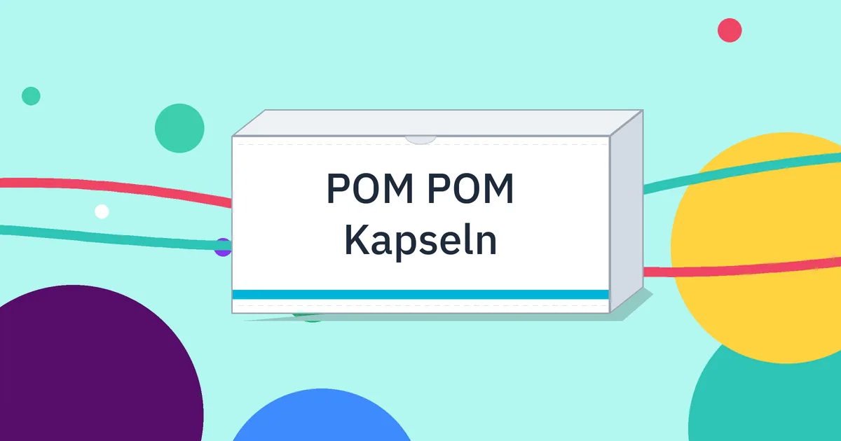 Symbolbild: Packung mit der Aufschrift POM POM Kapseln (PZN 03868584) – Verfügbarkeit und Bezug in Apotheken in Frankfurt am Main