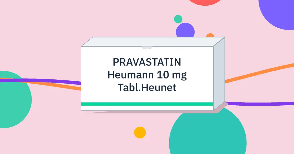 Symbolbild: Packung mit der Aufschrift PRAVASTATIN Heumann 10 mg Tabl.Heunet (PZN 06100056) – Verfügbarkeit und Bezug in Apotheken in Frankfurt am Main