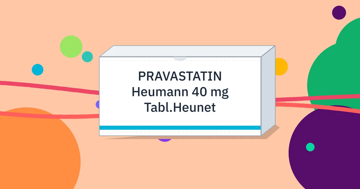 Symbolbild: Packung mit der Aufschrift PRAVASTATIN Heumann 40 mg Tabl.Heunet (PZN 06100116) – Verfügbarkeit und Bezug in Apotheken in Frankfurt am Main
