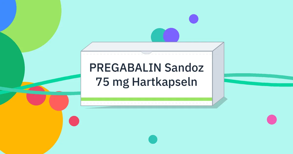 Symbolbild: Packung mit der Aufschrift PREGABALIN Sandoz 75 mg Hartkapseln (PZN 16887034) – Verfügbarkeit und Bezug in Apotheken in Frankfurt am Main