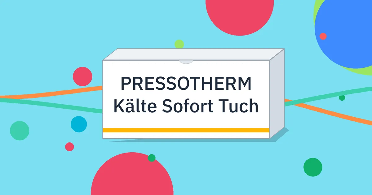 Symbolbild: Packung mit der Aufschrift PRESSOTHERM Kälte Sofort Tuch (PZN 04023699) – Verfügbarkeit und Bezug in Apotheken in Frankfurt am Main
