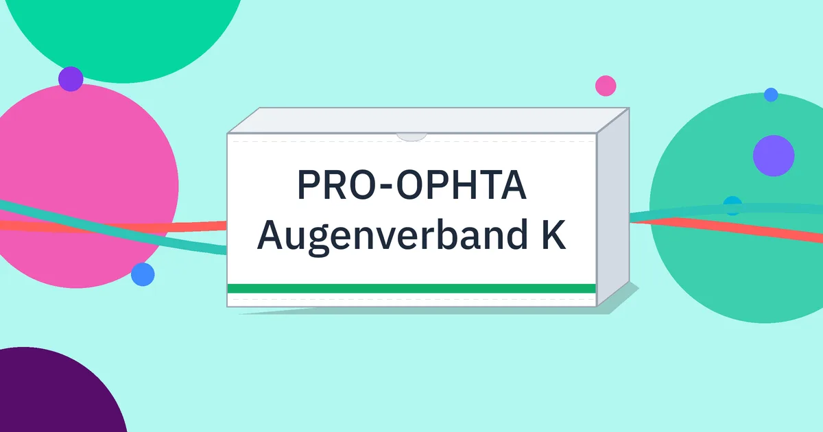 Symbolbild: Packung mit der Aufschrift PRO-OPHTA Augenverband K (PZN 13582788) – Verfügbarkeit und Bezug in Apotheken in Frankfurt am Main