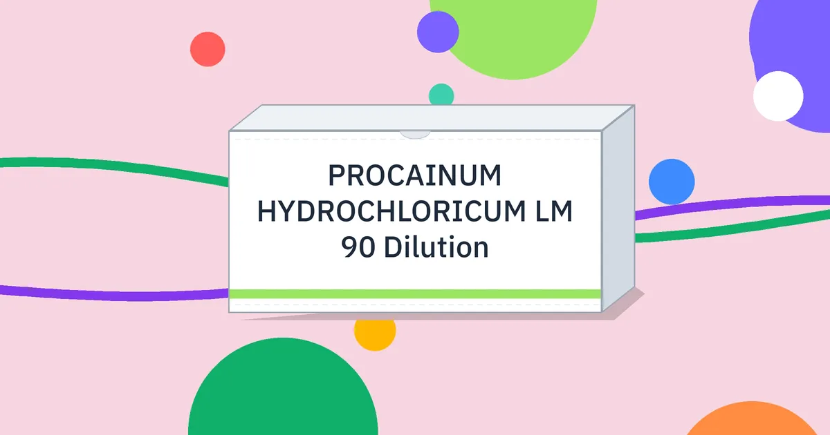 Symbolbild: Packung mit der Aufschrift PROCAINUM HYDROCHLORICUM LM 90 Dilution (PZN 13668745) – Verfügbarkeit und Bezug in Apotheken in Frankfurt am Main