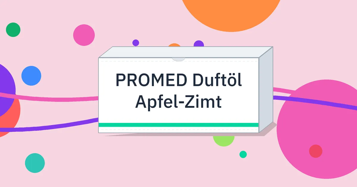 Symbolbild: Packung mit der Aufschrift PROMED Duftöl Apfel-Zimt (PZN 14376772) – Verfügbarkeit und Bezug in Apotheken in Frankfurt am Main