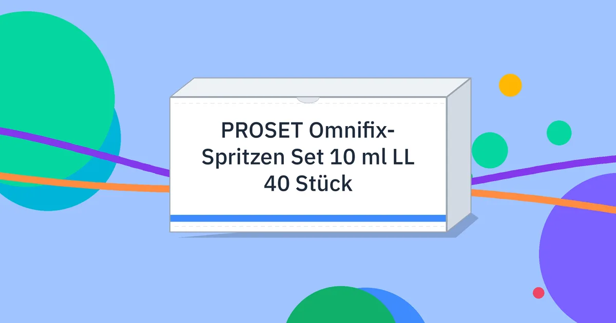 Symbolbild: Packung mit der Aufschrift PROSET Omnifix-Spritzen Set 10 ml LL 40 Stück (PZN 12455473) – Verfügbarkeit und Bezug in Apotheken in Frankfurt am Main