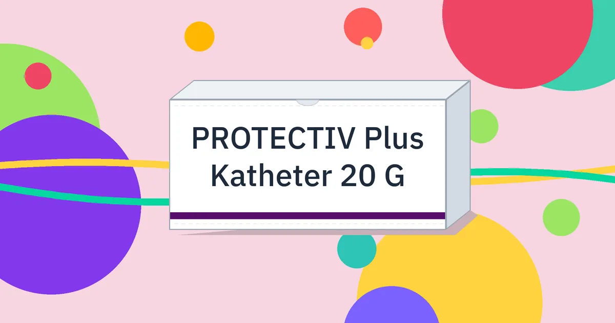 Symbolbild: Packung mit der Aufschrift PROTECTIV Plus Katheter 20 G (PZN 00957407) – Verfügbarkeit und Bezug in Apotheken in Frankfurt am Main