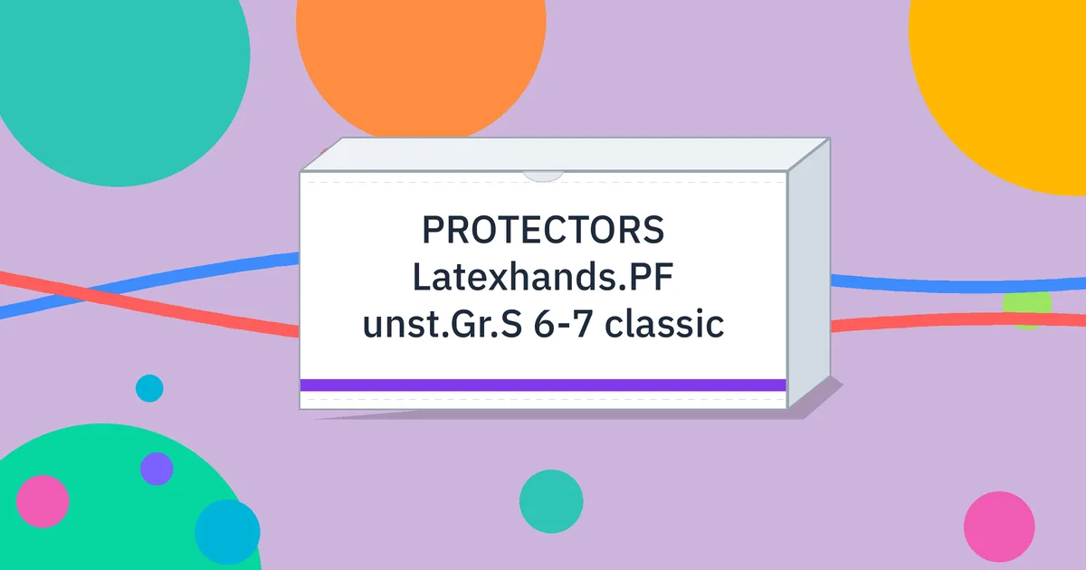 Symbolbild: Packung mit der Aufschrift PROTECTORS Latexhands.PF unst.Gr.S 6-7 classic (PZN 04683645) – Verfügbarkeit und Bezug in Apotheken in Frankfurt am Main