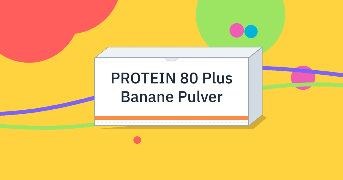 Symbolbild: Packung mit der Aufschrift PROTEIN 80 Plus Banane Pulver (PZN 02237048) – Verfügbarkeit und Bezug in Apotheken in Frankfurt am Main