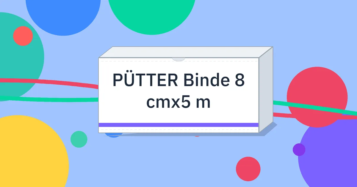 Symbolbild: Packung mit der Aufschrift PÜTTER Binde 8 cmx5 m (PZN 15824729) – Verfügbarkeit und Bezug in Apotheken in Frankfurt am Main