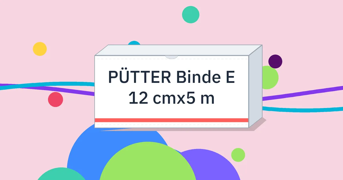 Symbolbild: Packung mit der Aufschrift PÜTTER Binde E 12 cmx5 m (PZN 19891220) – Verfügbarkeit und Bezug in Apotheken in Frankfurt am Main