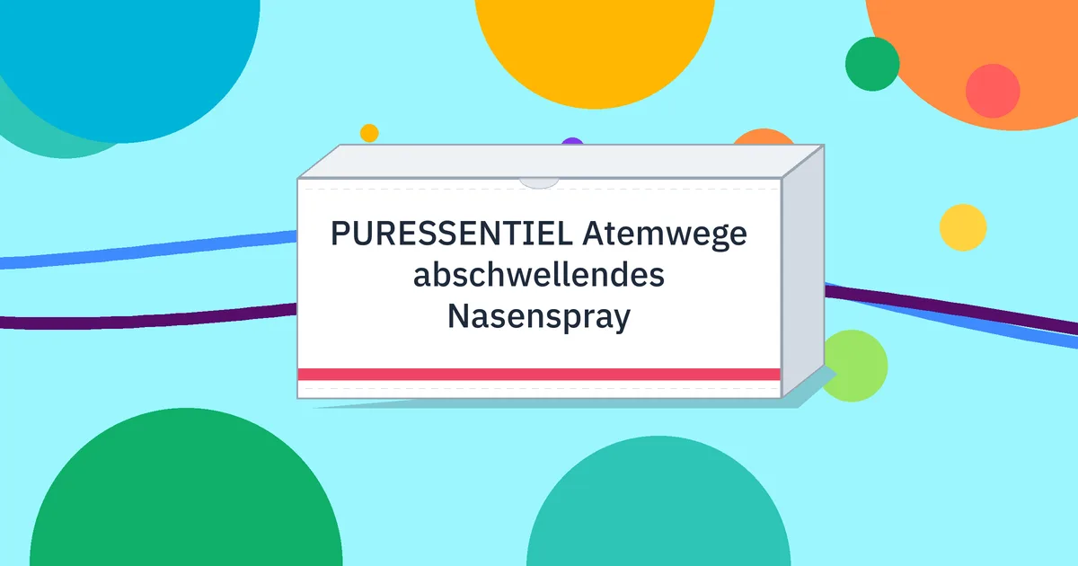 Symbolbild: Packung mit der Aufschrift PURESSENTIEL Atemwege abschwellendes Nasenspray (PZN 16021694) – Verfügbarkeit und Bezug in Apotheken in Frankfurt am Main