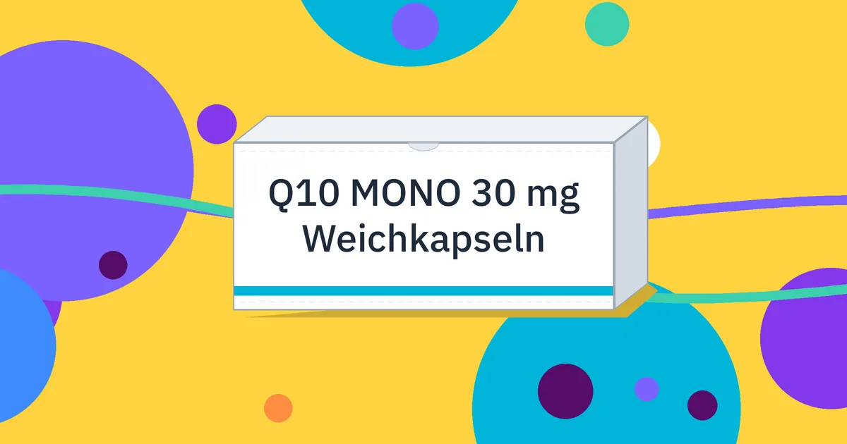 Symbolbild: Packung mit der Aufschrift Q10 MONO 30 mg Weichkapseln (PZN 15621239) – Verfügbarkeit und Bezug in Apotheken in Frankfurt am Main