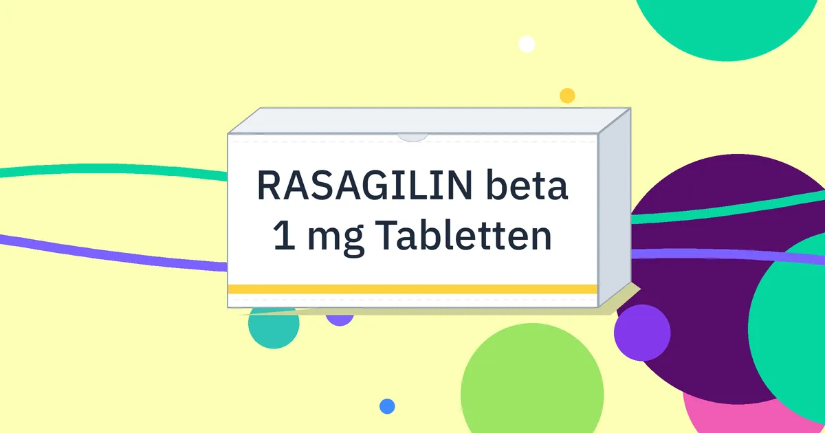 Symbolbild: Packung mit der Aufschrift RASAGILIN beta 1 mg Tabletten (PZN 11329140) – Verfügbarkeit und Bezug in Apotheken in Frankfurt am Main