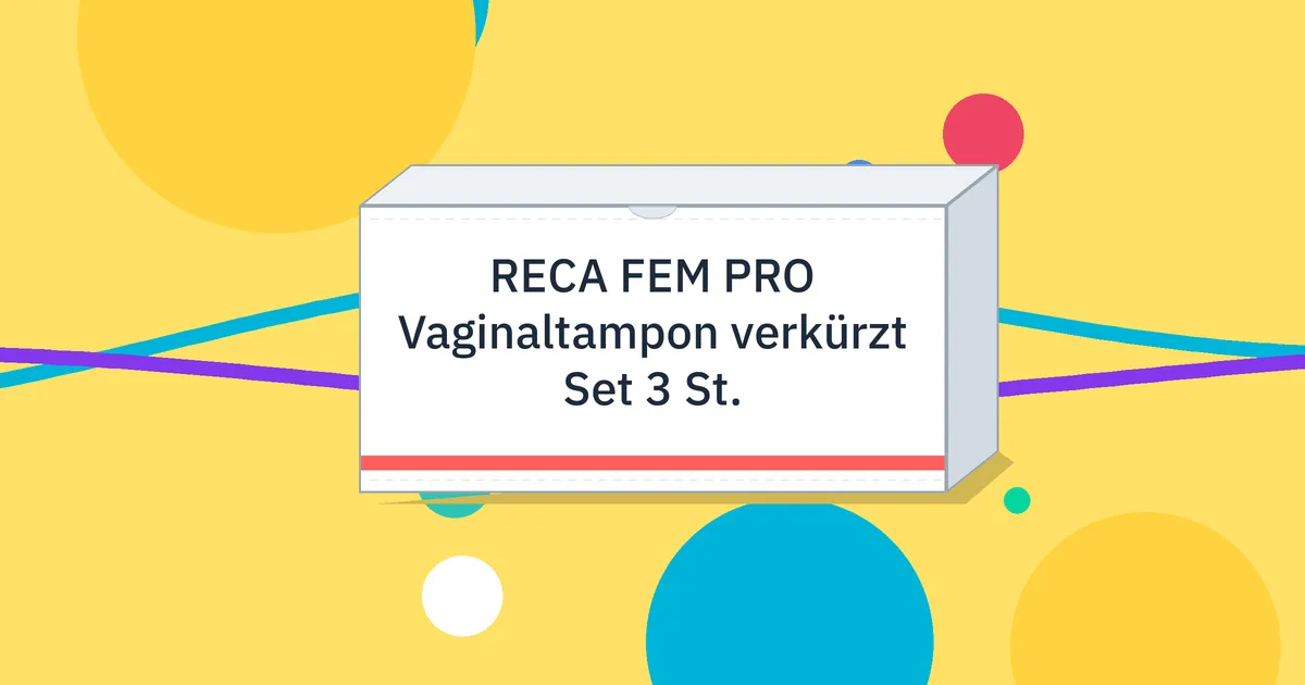 Symbolbild: Packung mit der Aufschrift RECA FEM PRO Vaginaltampon verkürzt Set 3 St. (PZN 09175801) – Verfügbarkeit und Bezug in Apotheken in Frankfurt am Main
