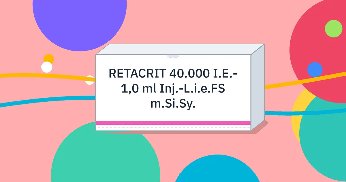 Symbolbild: Packung mit der Aufschrift RETACRIT 40.000 I.E.-1,0 ml Inj.-L.i.e.FS m.Si.Sy. (PZN 14027942) – Verfügbarkeit und Bezug in Apotheken in Frankfurt am Main