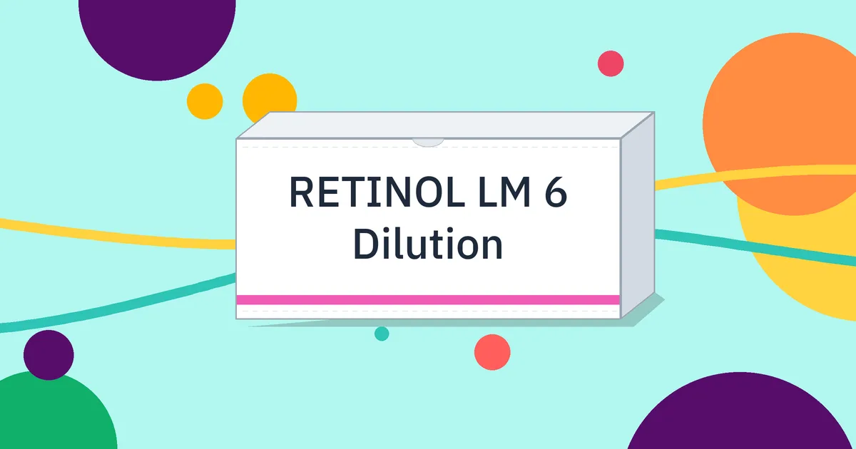 Symbolbild: Packung mit der Aufschrift RETINOL LM 6 Dilution (PZN 13047523) – Verfügbarkeit und Bezug in Apotheken in Frankfurt am Main