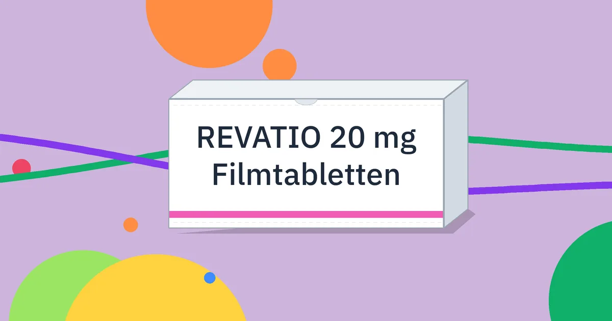 Symbolbild: Packung mit der Aufschrift REVATIO 20 mg Filmtabletten (PZN 10533039) – Verfügbarkeit und Bezug in Apotheken in Frankfurt am Main