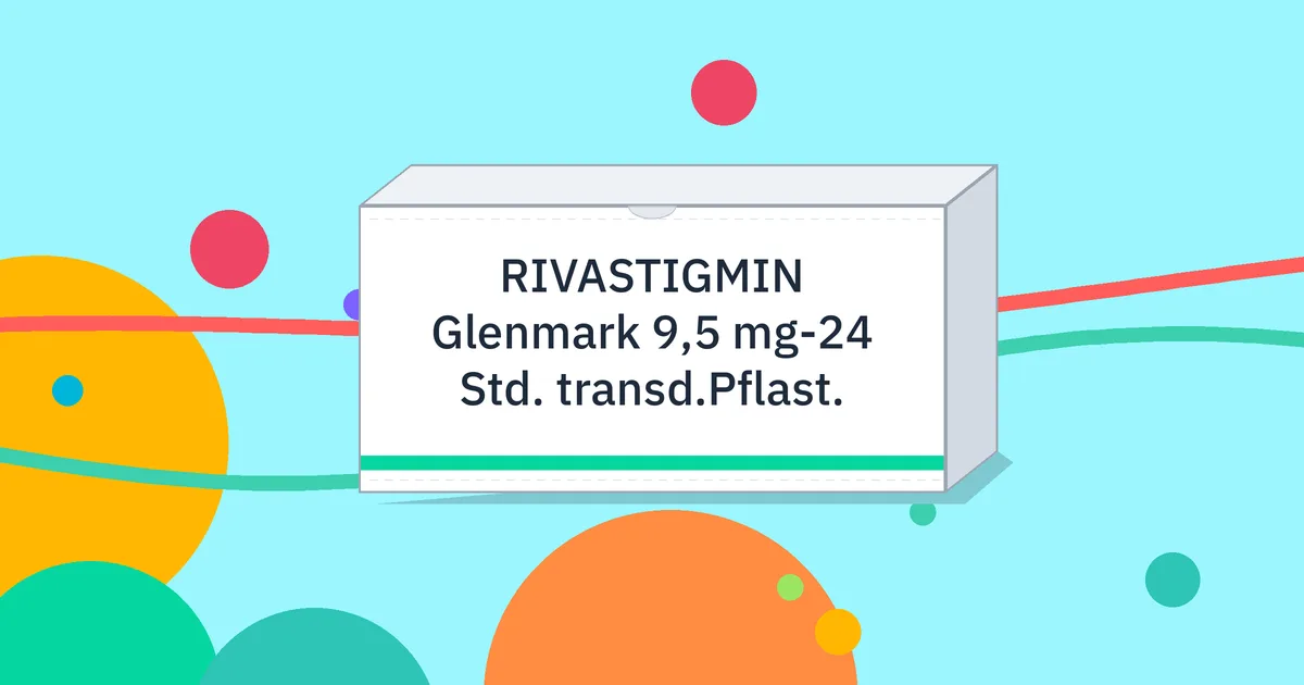 Symbolbild: Packung mit der Aufschrift RIVASTIGMIN Glenmark 9,5 mg-24 Std. transd.Pflast. (PZN 12353488) – Verfügbarkeit und Bezug in Apotheken in Frankfurt am Main