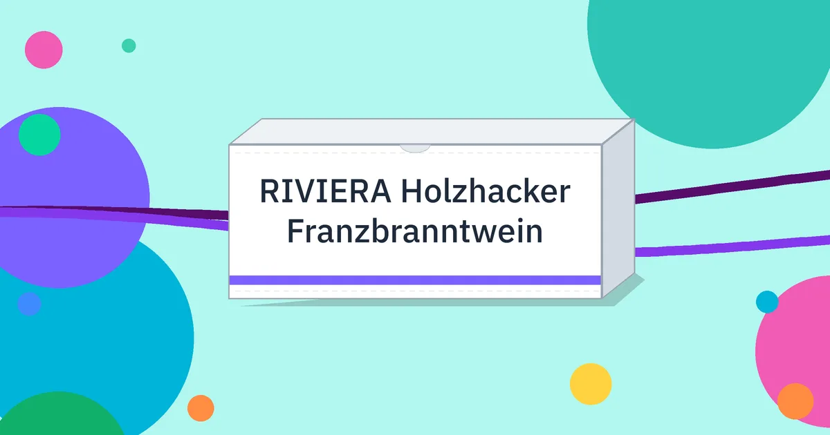 Symbolbild: Packung mit der Aufschrift RIVIERA Holzhacker Franzbranntwein (PZN 09174285) – Verfügbarkeit und Bezug in Apotheken in Frankfurt am Main