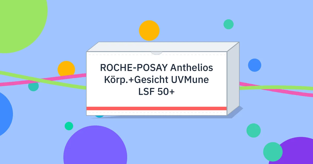 Symbolbild: Packung mit der Aufschrift ROCHE-POSAY Anthelios Körp.+Gesicht UVMune LSF 50+ (PZN 19398956) – Verfügbarkeit und Bezug in Apotheken in Frankfurt am Main