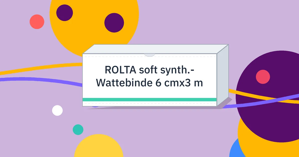 Symbolbild: Packung mit der Aufschrift ROLTA soft synth.-Wattebinde 6 cmx3 m (PZN 09306404) – Verfügbarkeit und Bezug in Apotheken in Frankfurt am Main
