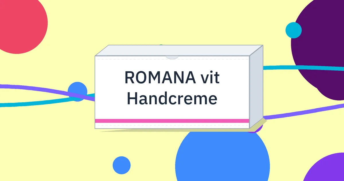 Symbolbild: Packung mit der Aufschrift ROMANA vit Handcreme (PZN 01688990) – Verfügbarkeit und Bezug in Apotheken in Frankfurt am Main