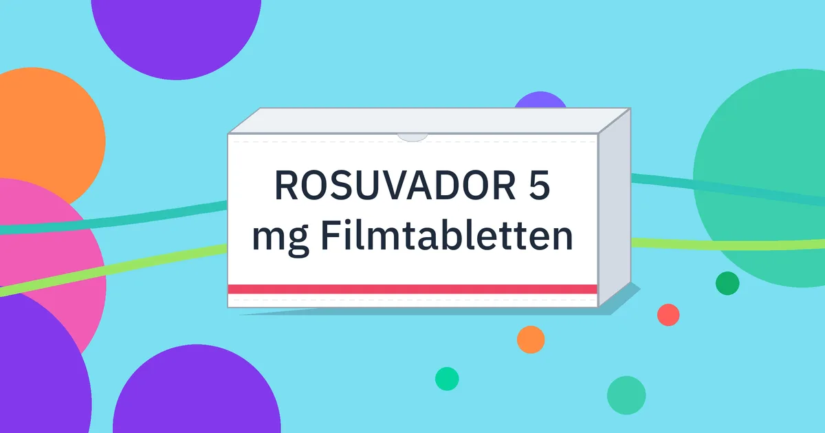 Symbolbild: Packung mit der Aufschrift ROSUVADOR 5 mg Filmtabletten (PZN 13864185) – Verfügbarkeit und Bezug in Apotheken in Frankfurt am Main