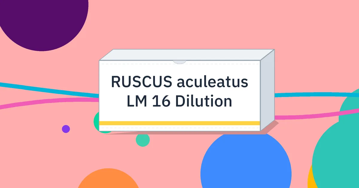 Symbolbild: Packung mit der Aufschrift RUSCUS aculeatus LM 16 Dilution (PZN 13173297) – Verfügbarkeit und Bezug in Apotheken in Frankfurt am Main