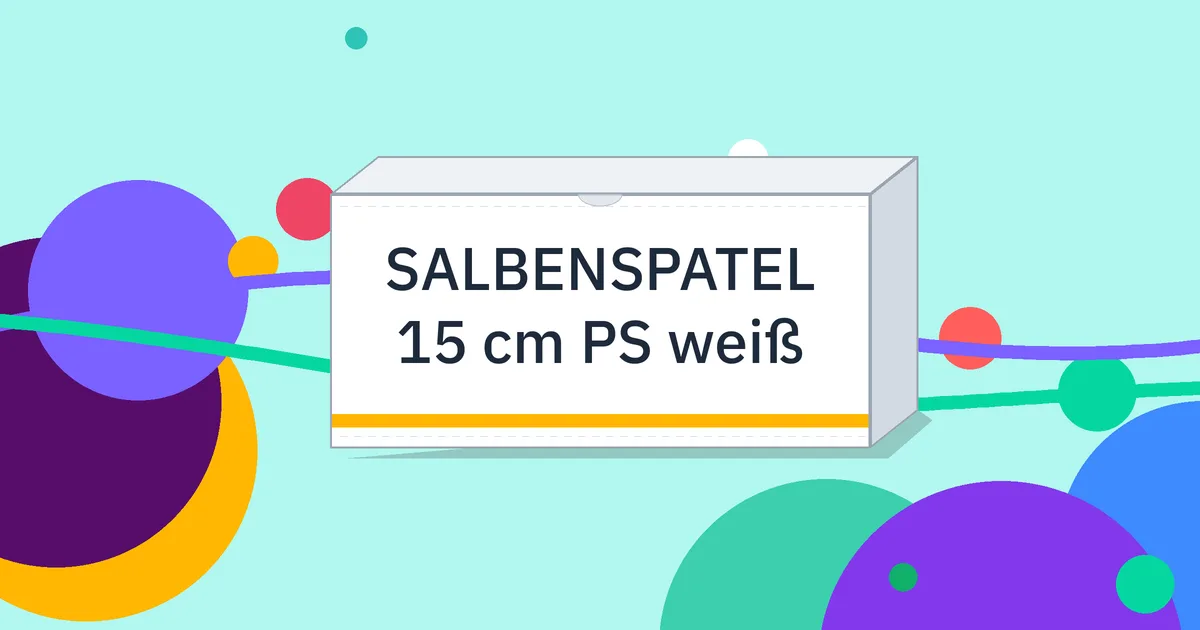 Symbolbild: Packung mit der Aufschrift SALBENSPATEL 15 cm PS weiß (PZN 18138992) – Verfügbarkeit und Bezug in Apotheken in Frankfurt am Main