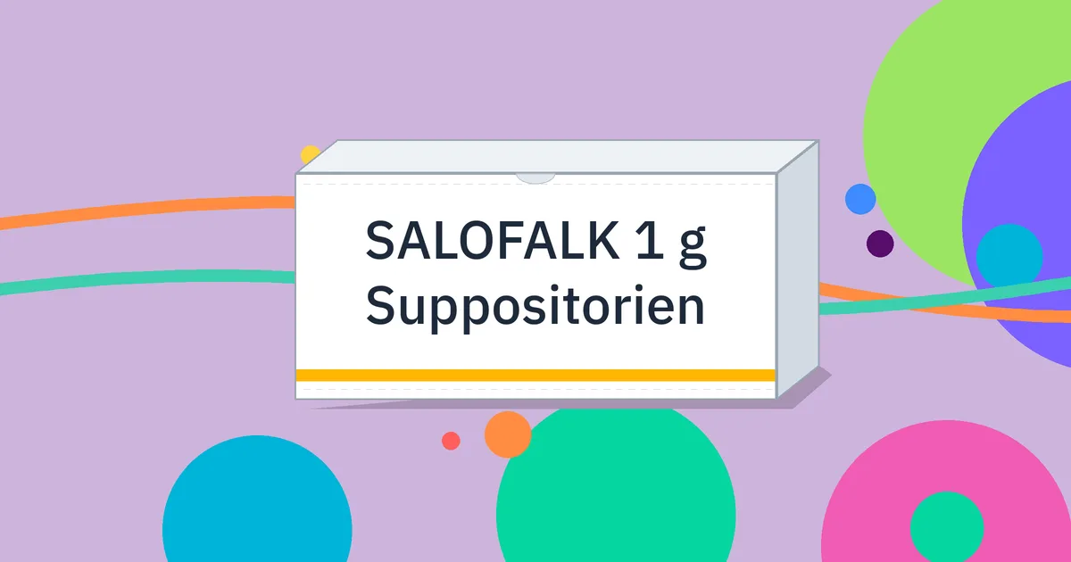Symbolbild: Packung mit der Aufschrift SALOFALK 1 g Suppositorien (PZN 10228810) – Verfügbarkeit und Bezug in Apotheken in Frankfurt am Main