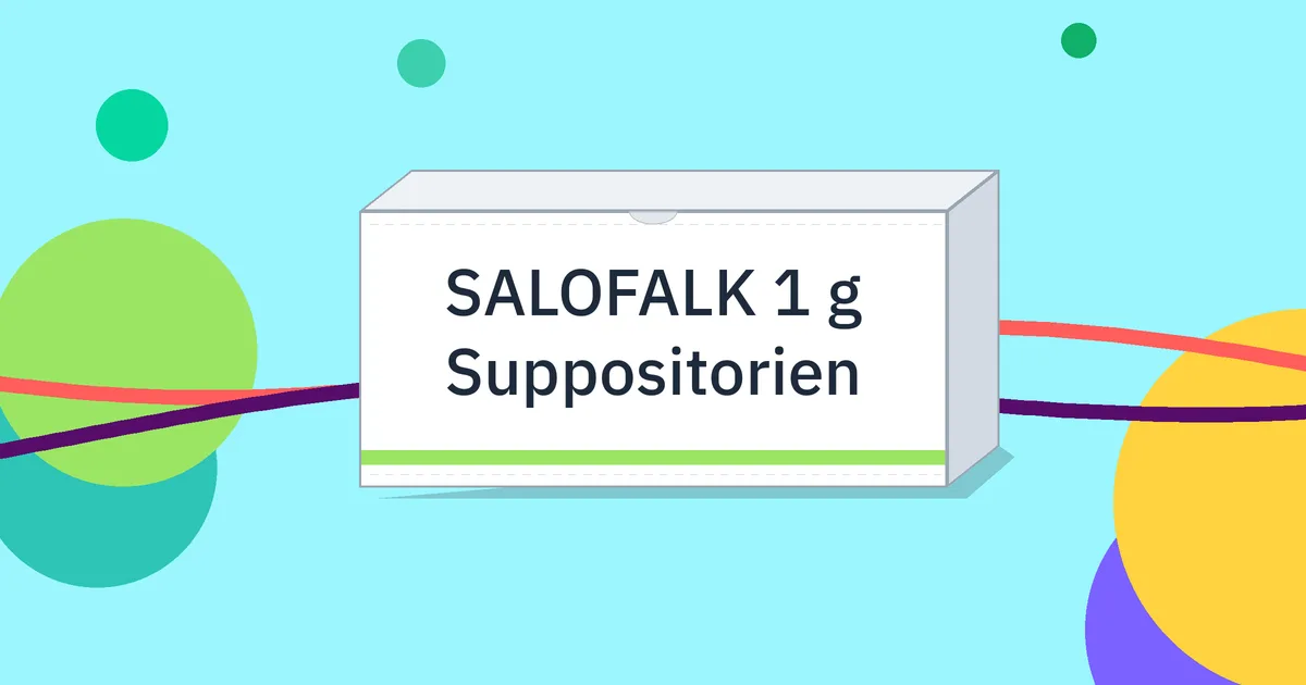 Symbolbild: Packung mit der Aufschrift SALOFALK 1 g Suppositorien (PZN 12367852) – Verfügbarkeit und Bezug in Apotheken in Frankfurt am Main