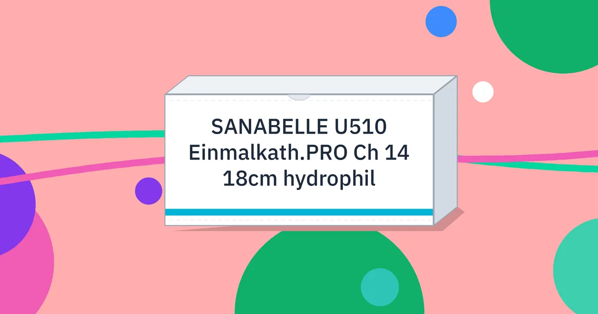 Symbolbild: Packung mit der Aufschrift SANABELLE U510 Einmalkath.PRO Ch 14 18cm hydrophil (PZN 13723697) – Verfügbarkeit und Bezug in Apotheken in Frankfurt am Main