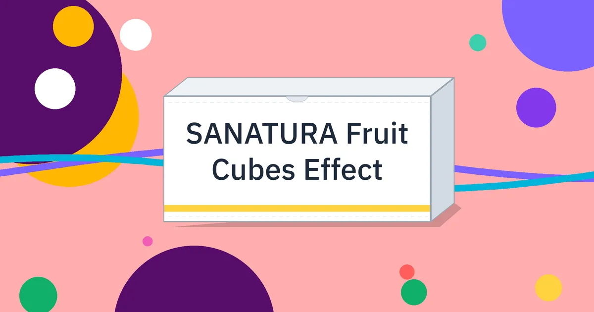 Symbolbild: Packung mit der Aufschrift SANATURA Fruit Cubes Effect (PZN 18671640) – Verfügbarkeit und Bezug in Apotheken in Frankfurt am Main