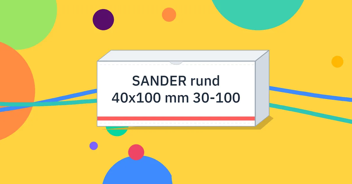 Symbolbild: Packung mit der Aufschrift SANDER rund 40x100 mm 30-100 (PZN 00902085) – Verfügbarkeit und Bezug in Apotheken in Frankfurt am Main
