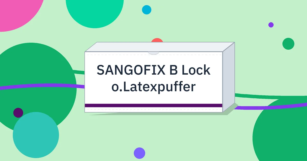 Symbolbild: Packung mit der Aufschrift SANGOFIX B Lock o.Latexpuffer (PZN 03045351) – Verfügbarkeit und Bezug in Apotheken in Frankfurt am Main