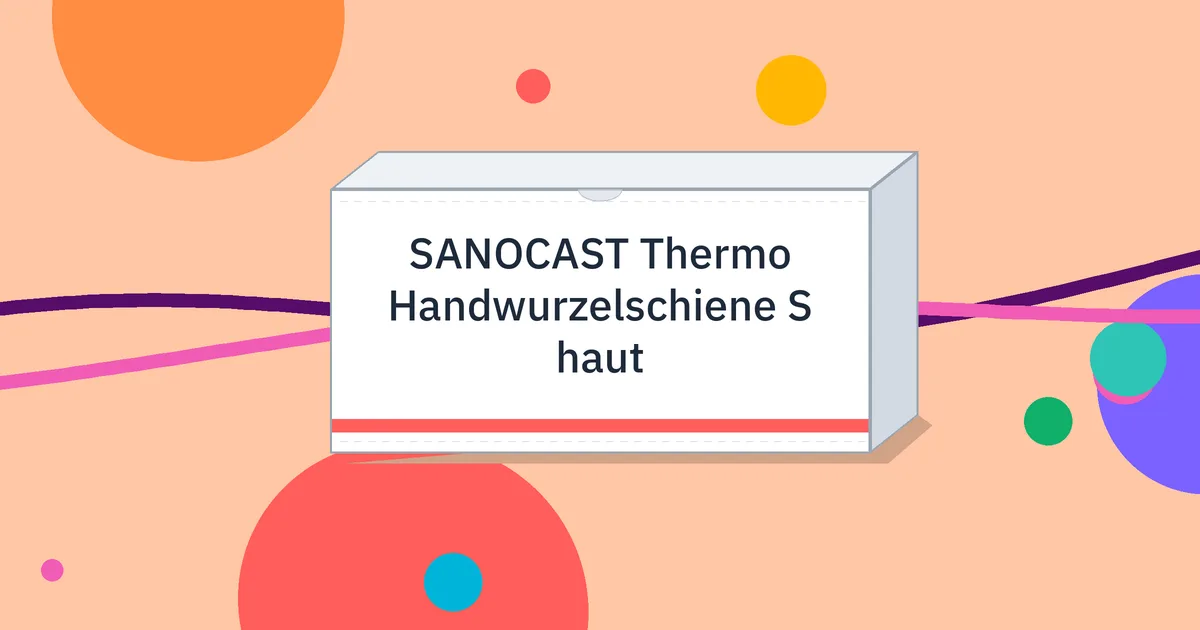 Symbolbild: Packung mit der Aufschrift SANOCAST Thermo Handwurzelschiene S haut (PZN 15260439) – Verfügbarkeit und Bezug in Apotheken in Frankfurt am Main