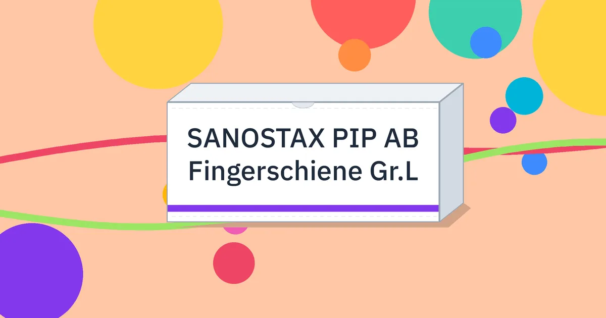 Symbolbild: Packung mit der Aufschrift SANOSTAX PIP AB Fingerschiene Gr.L (PZN 10196990) – Verfügbarkeit und Bezug in Apotheken in Frankfurt am Main