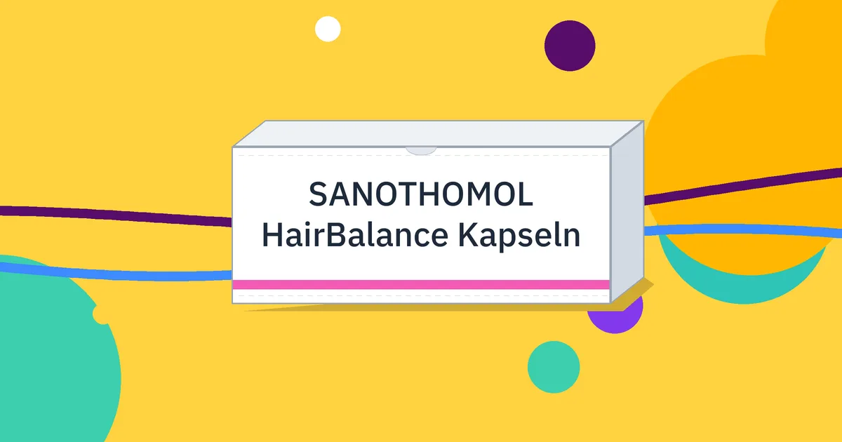 Symbolbild: Packung mit der Aufschrift SANOTHOMOL HairBalance Kapseln (PZN 14440240) – Verfügbarkeit und Bezug in Apotheken in Frankfurt am Main